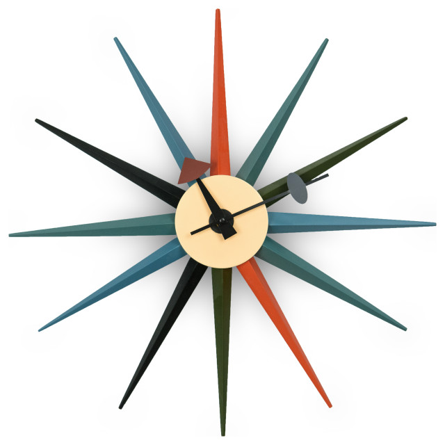 LeisureMod Maxi Modern Star Shaped Silent Non-Ticking Wall Clock ...