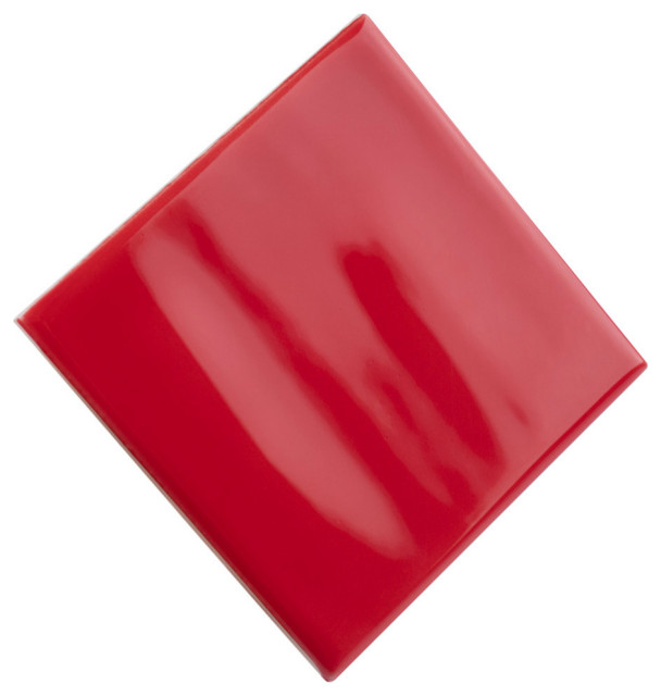 Twist Square Ceramic Wall Tile, Red Cherry, Sample - Contemporary ...