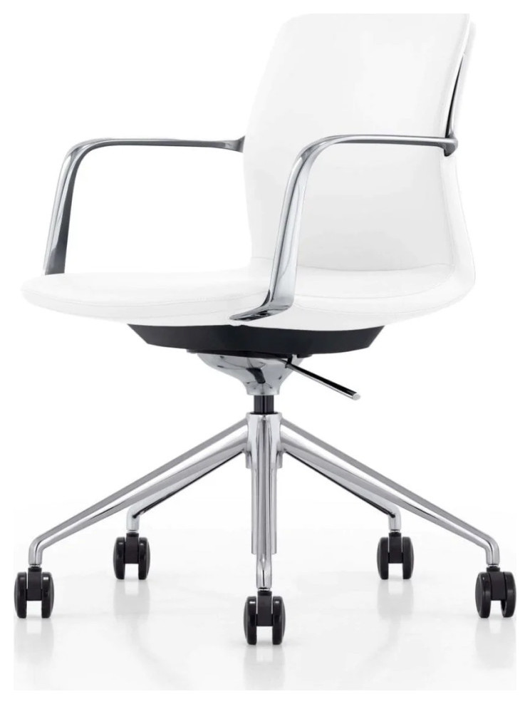 Dara Modern White Mid Back Conference Office Chair - Contemporary ...