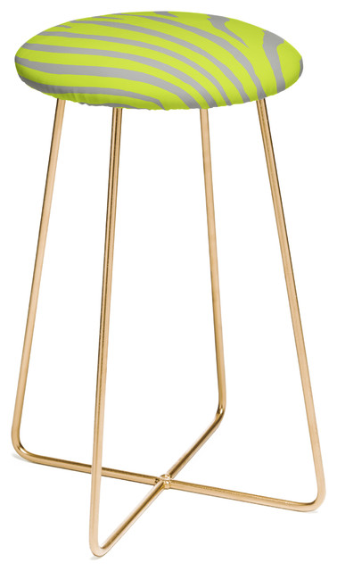 Natalie Baca Zebra Stripes Citrus Counter Stool - Contemporary - Bar ...