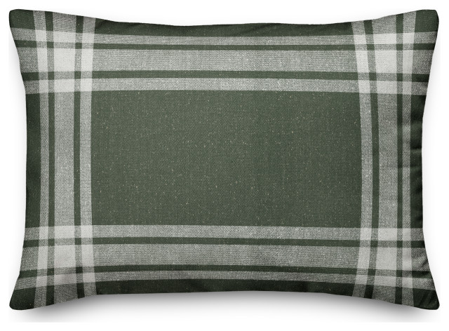 Hunter Green Plaid 14x20 Spun Poly Pillow, 14x20 - Rustic - Decorative ...