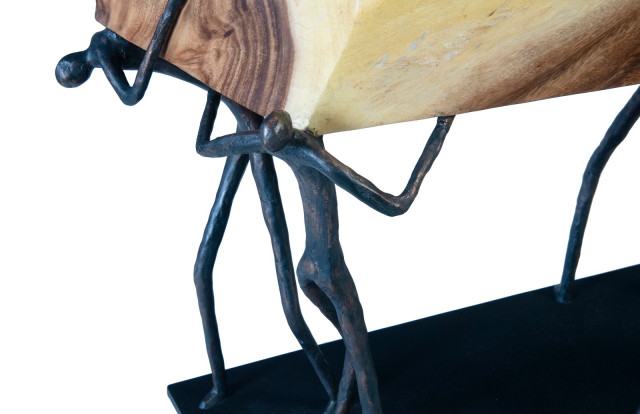 Atlas Side Table, Chamcha Wood, Metal - Industrial - Side Tables And ...