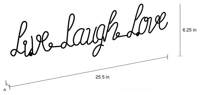 Metal Cutout- Live Laugh Love Cursive Cutout Sign-3D Word Art by Lavish ...