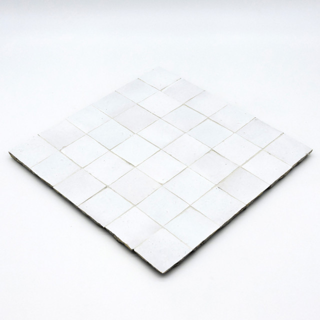 Moroccan Handmade Mosaic Tiles 12"x12" Snow White Solid Color, Moroccan ...