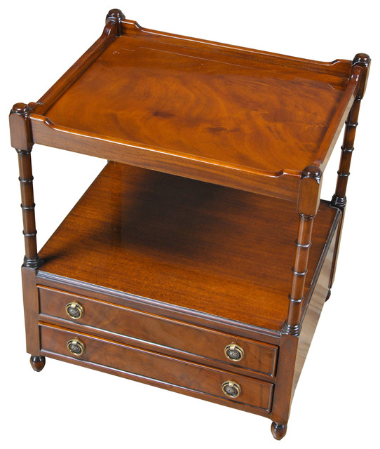 Large Mahogany Turned Leg Side Table - Traditional - Side Tables And ...