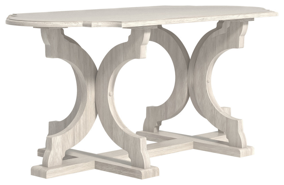 Doynton 39.4 in. Spray Paint Oval Solid Wood Top Coffee Table - French ...