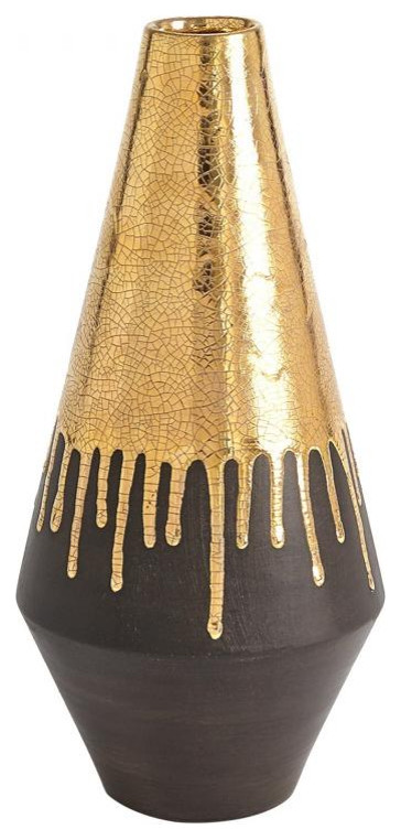 Gold Drip Small Vase - Contemporary - Vases - by Lighting Reimagined ...