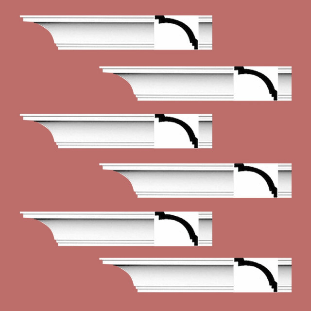 Cornice White Urethane Madison Simple Design 6 Pieces Totaling 570 ...