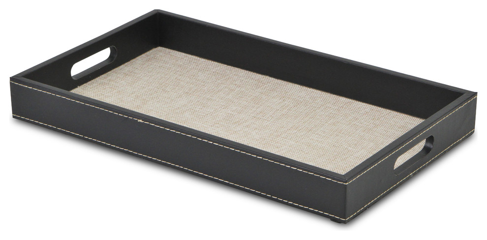 Linen Rectangular Serving Tray - Transitional - Serving Trays - by ...