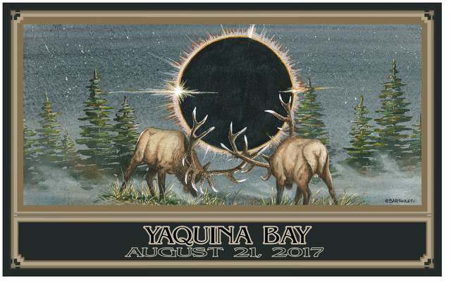 Dave Bartholet Eclipse Yaquina Bay Art Print, 30"x45" - Rustic - Prints ...