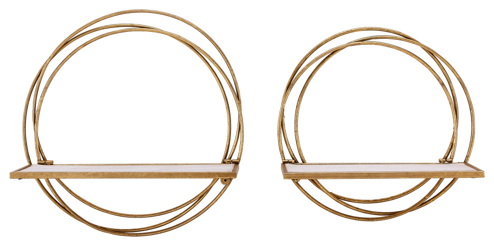 Golden Rings Floating Wall Shelves Set of 2 - Contemporary - Display ...