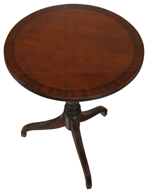 NSI221 Round Mahogany Table With Reeded Edge - Traditional - Side ...