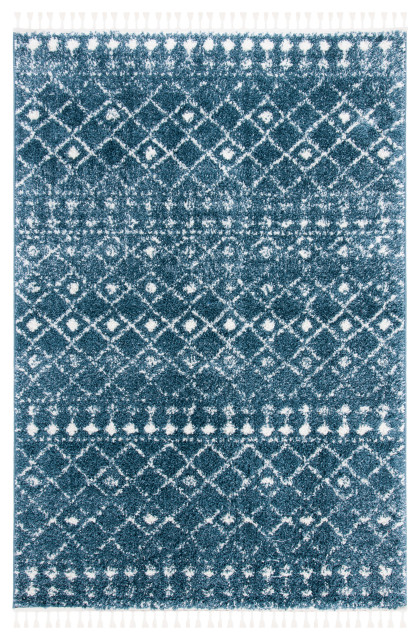 Safavieh Berber Fringe Shag Bfg519M Moroccan, Shag Rug, Blue and Ivory ...