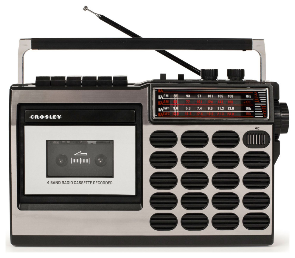 Ct100 Cassette Player, Silver - Home Electronics - by Crosley | Houzz
