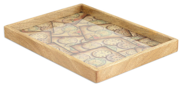 Novica Handmade Time Aplenty Wood Tray - Transitional - Serving Trays ...