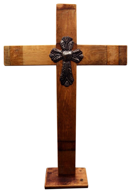 Cross, Wine Barrels With Stand Large Handmade With Smallall Metal Cross ...