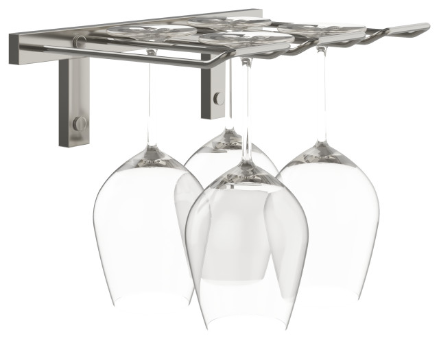 W Series Stemware Rack (modern wall mounted wine glass storage), 4 Wine ...