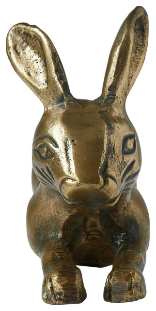 Decorative Embossed Aluminum Rabbit, Antique Brass - Farmhouse ...