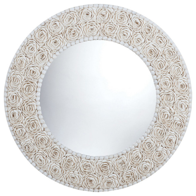 Dimond Home Floral Pattern Clam Shell Framed Mirror - Beach Style ...