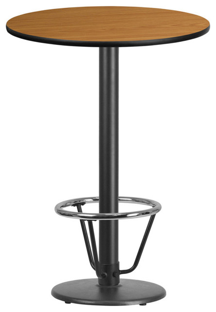 30" Round Natural Laminate Table, Round Base - Contemporary - Dining ...