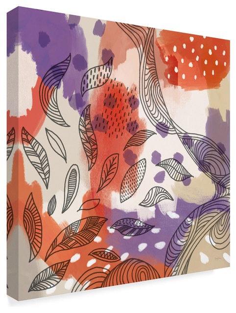 Mary Urban 'Bright Life III Red Yellow Line Crop' Canvas Art, 18"x18 ...