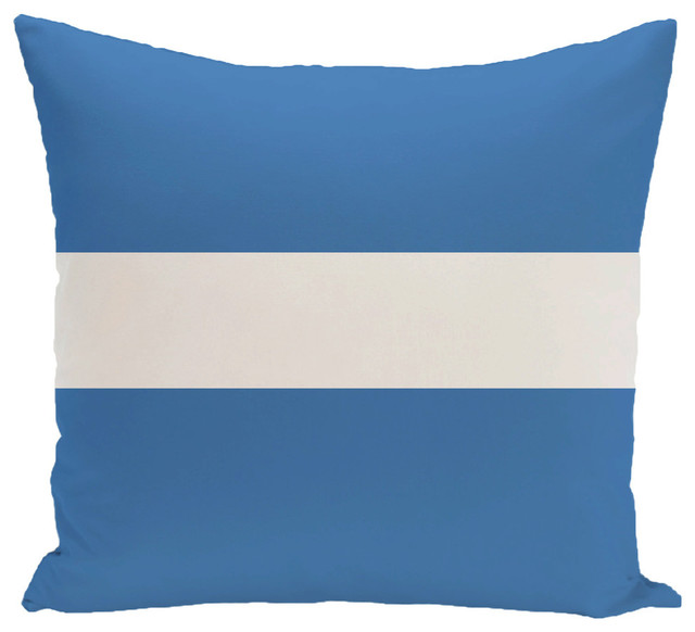 Narrow The Gap Stripe Print Outdoor Pillow, 20"X20" - Beach Style ...