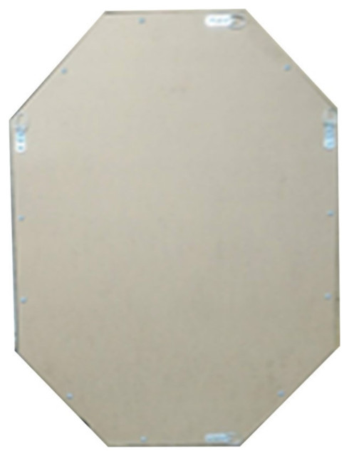 Octagon Metal Frame Mirror, Brushed Gold - Transitional - Bathroom ...