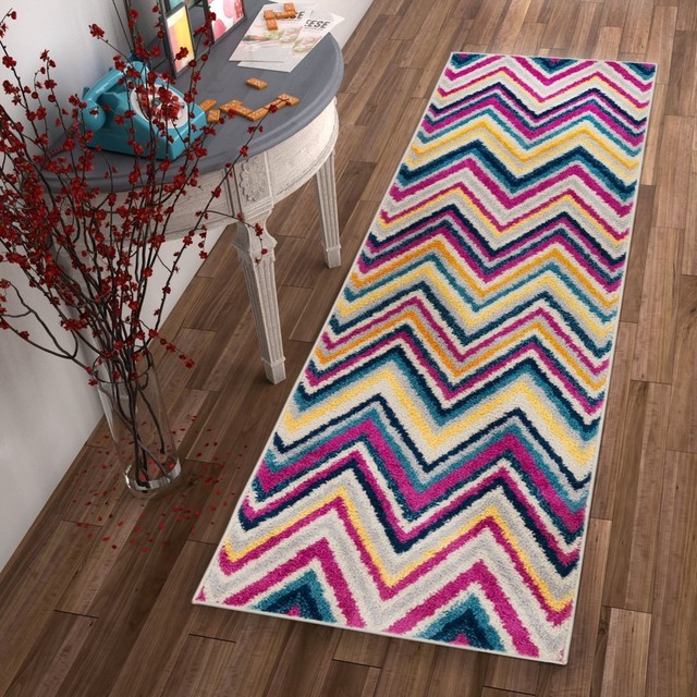 Well Woven Mystic Soho Modern Chevron Multi Area Rug, 2'x7'3" Runner ...