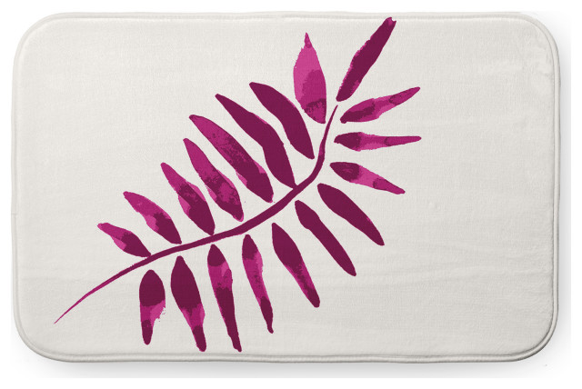 24" x 17" Frond 2 Bathmat, Purple, 24" x 17" - Tropical - Bath Mats ...