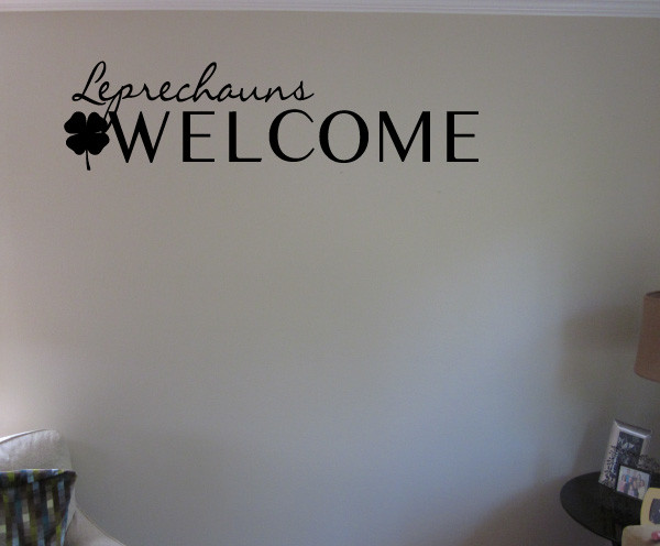 Leprechauns Welcome Vinyl Wall Decal hd073, 48 in. - Contemporary ...