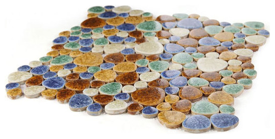 Mosaic Porcelain Tile Mancala Pebble Series - Coral - Floor Wall Tile ...