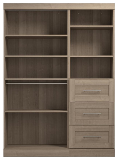 Bestar Pur 61W Closet Organizer System in rustic brown - Closet ...