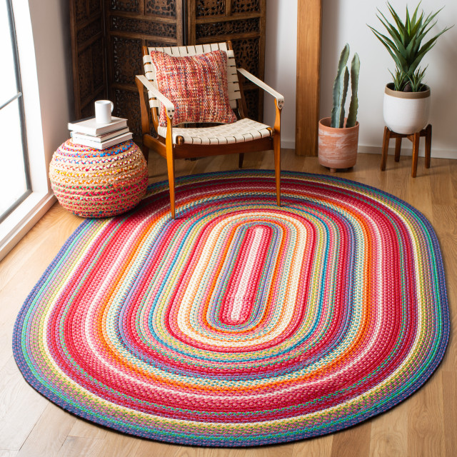 Safavieh Braided Collection BRD316 Rug, 3'x5' Oval - Contemporary ...