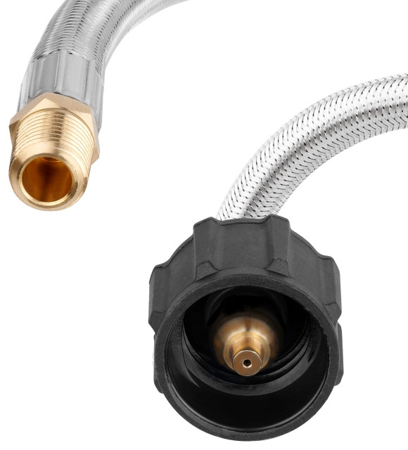 2 Pieces 12 inch 1/4-inch NPT Stainless Braided Pigtail RV Propane Hose ...