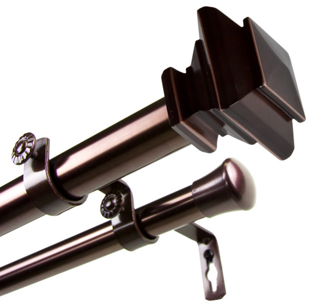 Helen 1" Double Curtain Rod, 48-84" - Traditional - Curtain Rods - by ...