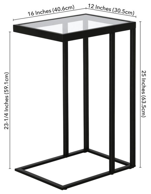 Alexis 16'' Wide Rectangular Side Table in Blackened Bronze ...