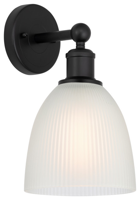 Edison Castile 6" Sconce, Matte Black Finish - Industrial - Wall ...