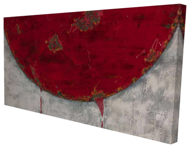 Red Half Circle, Print On Canvas, 60" - Contemporary - Prints And ...