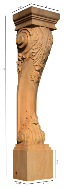 36"H Large Corbels for Cabinets, Basswood, 8"Wx7.25"Dx36"H ...