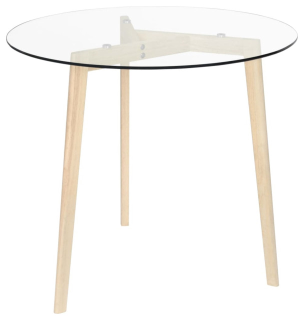 Vidaxl Dining Table Transparent 31.5" Tempered Glass - Transitional ...