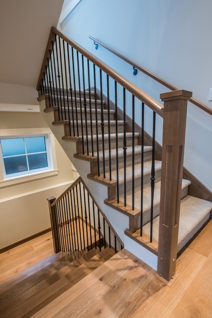 East Vancouver Custom Home on 33' Property - Traditional - Staircase ...