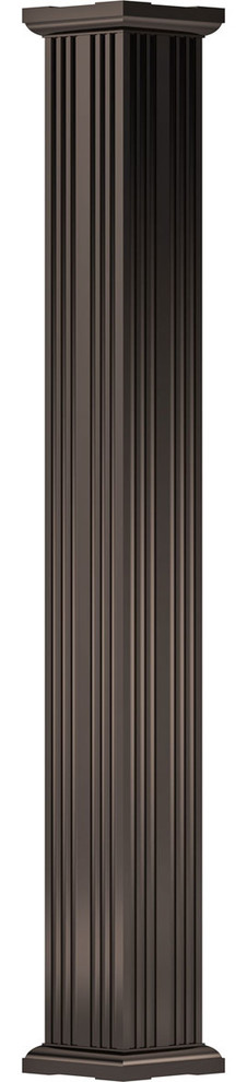 3" x 8' Endura-Aluminum Column, Square Shaft, Gloss White Finish, 12 ...