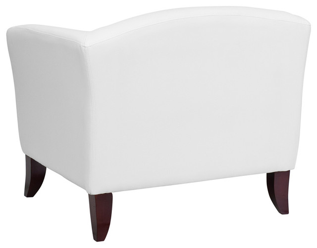 Modern White Leather Chair, 33.50"W x 31"D x 29"H - Contemporary ...