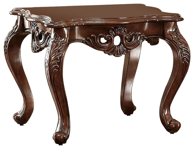 Jahmal Transitional Style End Table, Brown - Victorian - Side Tables ...