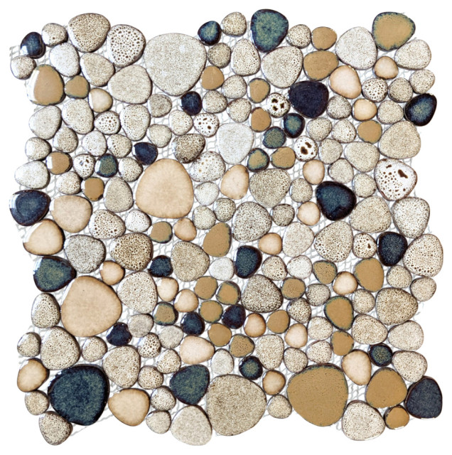 Rustic Pebble Porcelain Mosaic Tile - Contemporary - Mosaic Tile - by ...