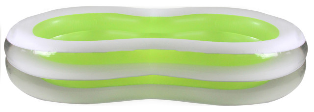 94.5" Large Green and White Inflatable Figure-8 Swimming Pool - Modern ...
