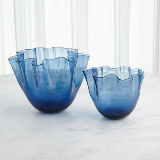 Handkerchief Small Blue Vase - Contemporary - Vases - by Lighting ...