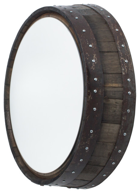 Bourbon Barrel Mirror - Rustic - Wall Mirrors - by Alpine Wine Design ...