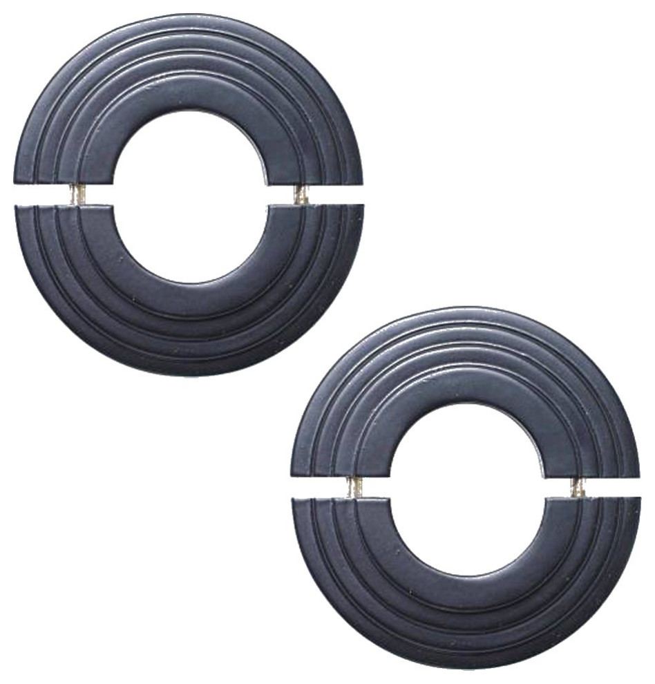 2 Radiator Pipe Flanges Black Aluminum Escutcheon Ring Plate 1.69" ID 3 ...