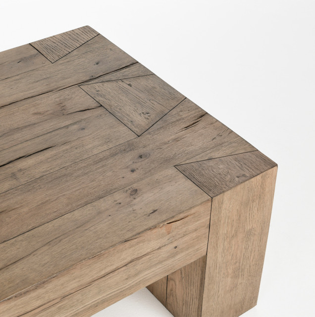 60" Reclaimed Oak Rectangular Coffee Table - Industrial - Coffee Tables ...